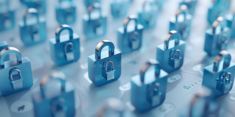 Lock Icon in 3d Style As a Concept of Data Privacy Stock Illustration ...