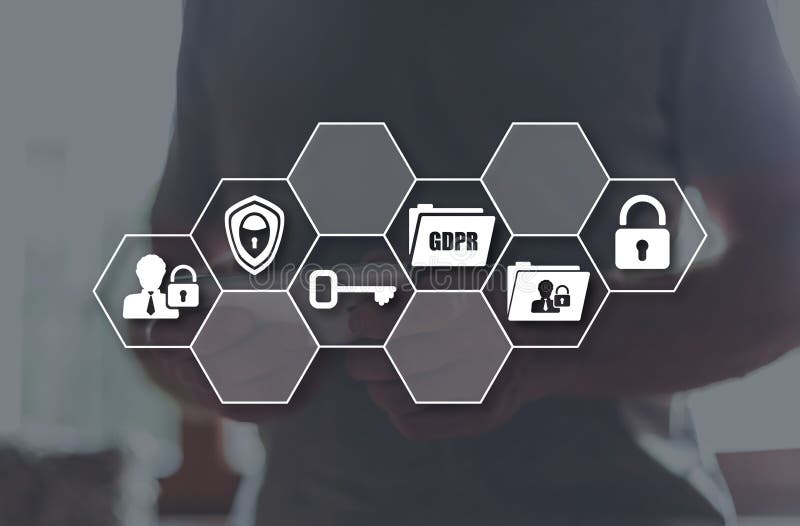 Data Protection Concept on Different Devices Stock Illustration ...