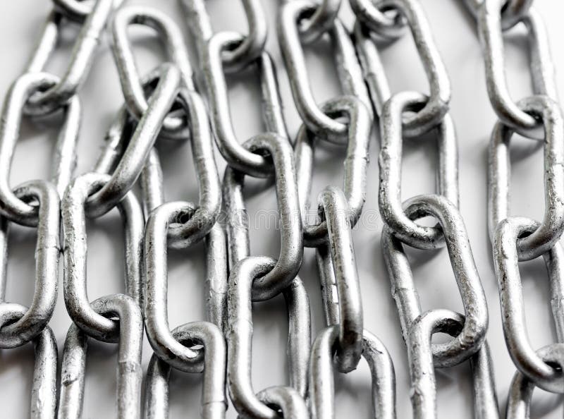 Concept Data Protection Metal Chain on White Background Stock Photo ...