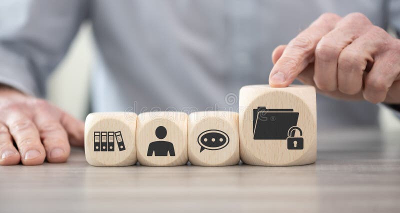 Concept of data protection stock photo. Image of hand - 363566002