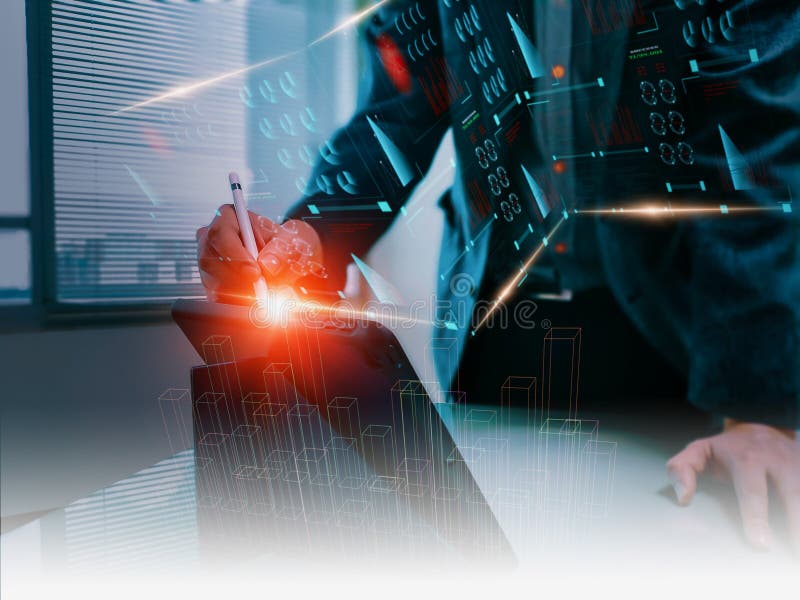 Concept Data Science Analytics Business Intelligence or BI, Businessman ...