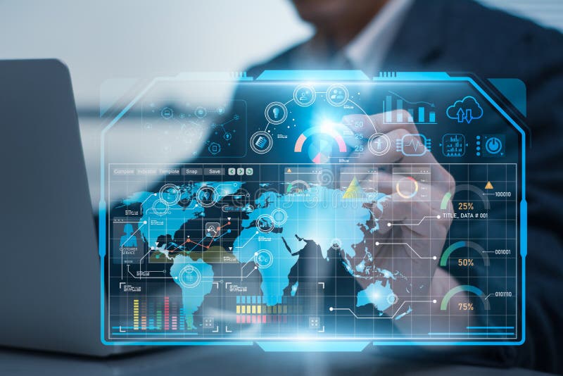 Concept Data Science Analytics Business Intelligence or BI, Businessman ...