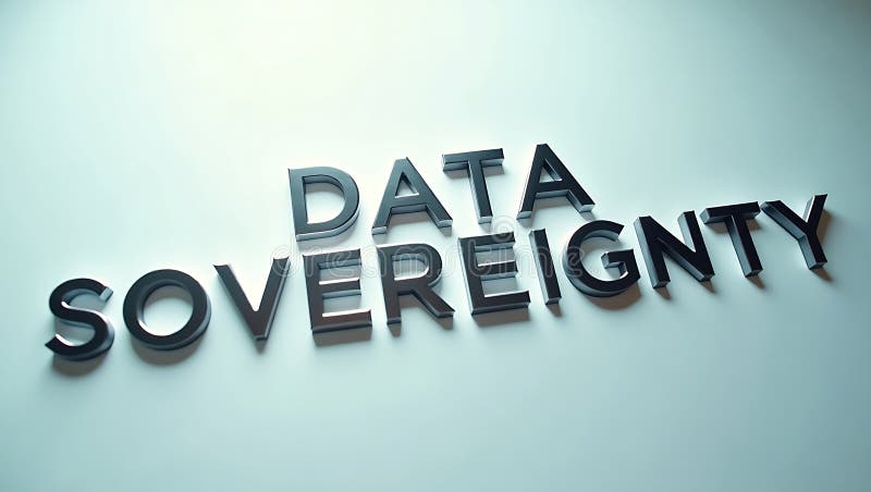 Concept of Data Sovereignty Highlighted through Bold Typography Against ...