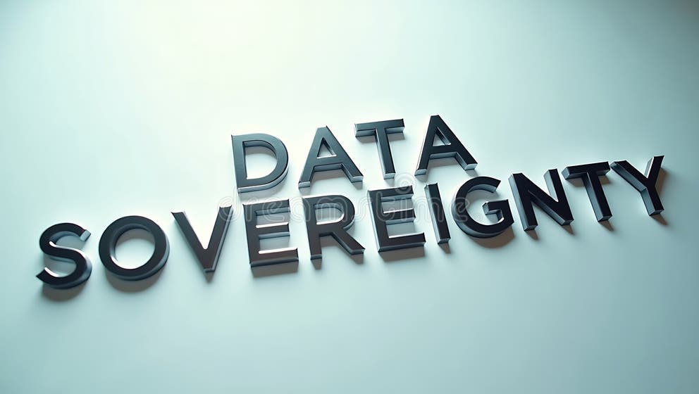 Concept of Data Sovereignty Highlighted through Bold Typography Against ...
