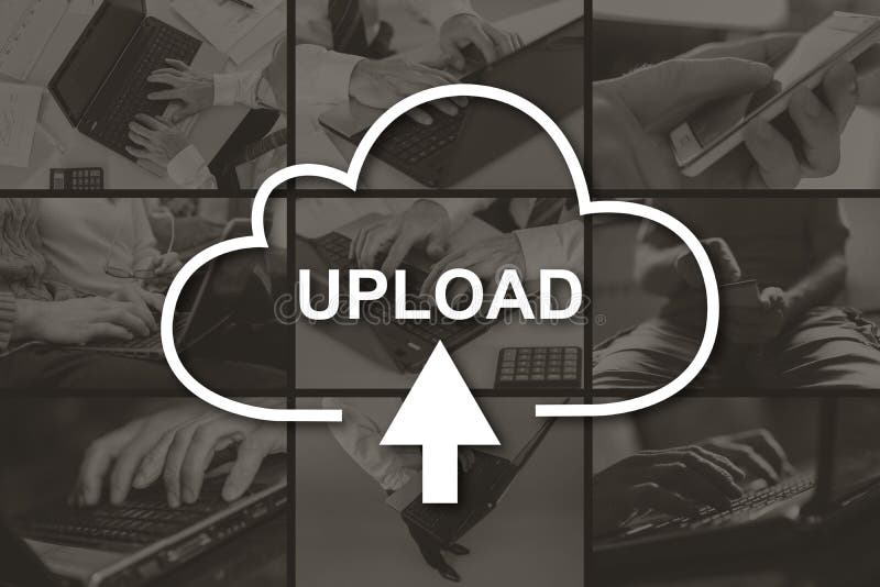 Concept of data upload stock photo. Image of business - 121103484