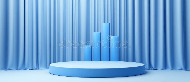 Concept of Data Visualization Featuring 3D Blue Graphs and Circular ...