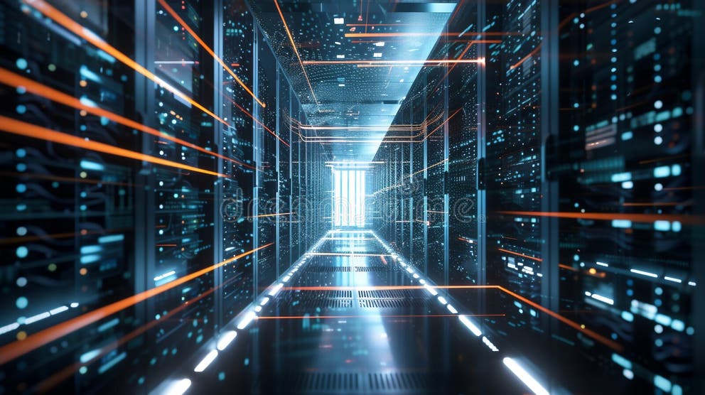 Concept of Database Server Room, Big Data, Communication Technology ...