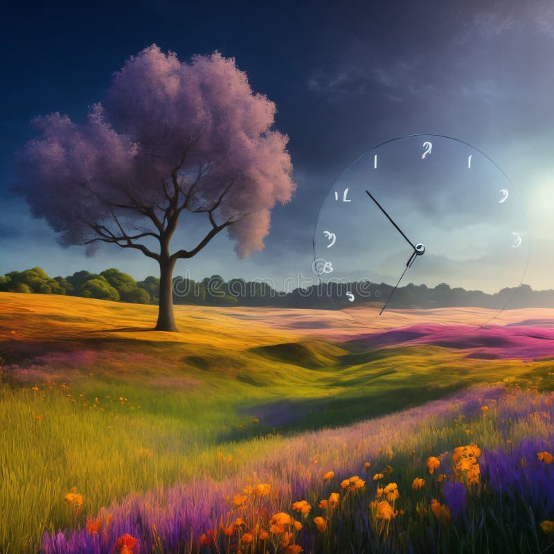 The Concept of Daylight Saving Time. the Clock is Moved Forward One ...