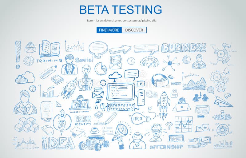 Beta Testing Concept Business Doodle Design Style Online Stock ...