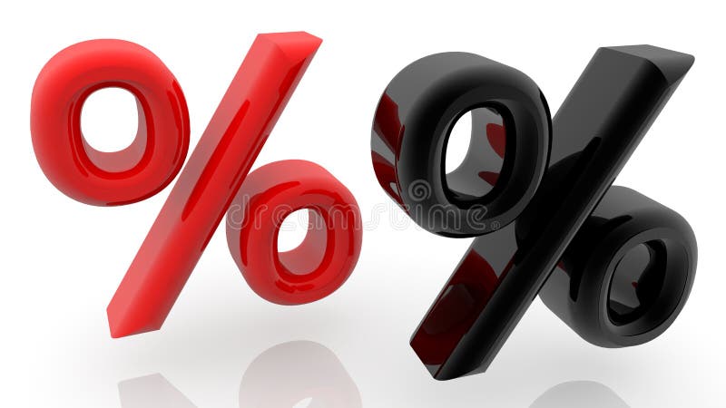 Concept De Deux Signes De Pourcentage Illustration Stock - Illustration ...