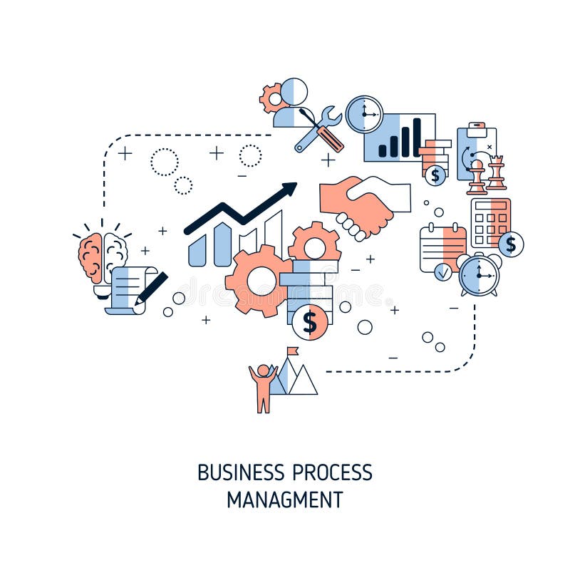 Concept De Gestion De Processus D'affaires Illustration de Vecteur - Illustration du ...