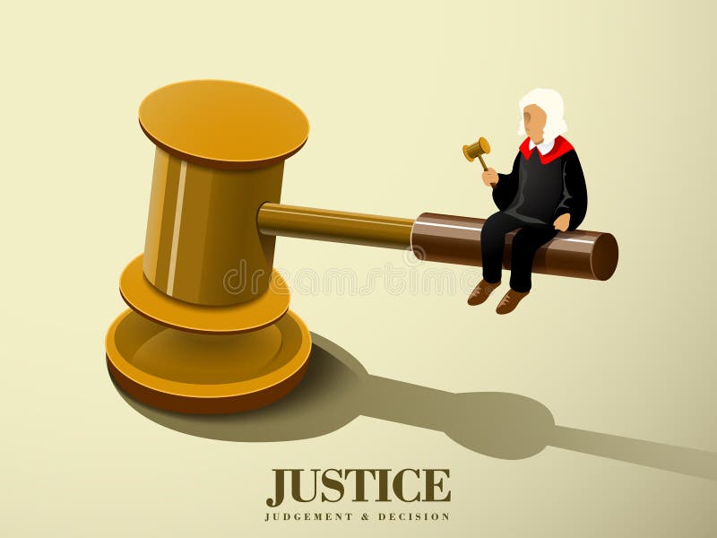 Concept De Justice Loi échelle Et Marteau Illustration Stock
