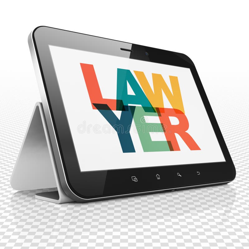 Concept De Loi : Tablette Avec L'avocat Sur L'affichage Illustration ...