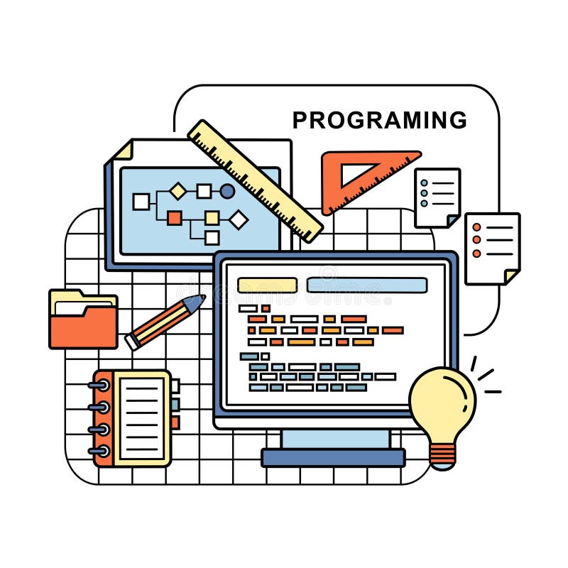 Concept de programmation illustration de vecteur. Illustration du ...