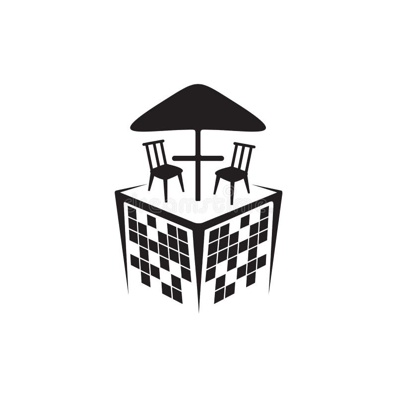 Concept De Restaurant Sur Le Toit Design Logo Illustration de Vecteur ...