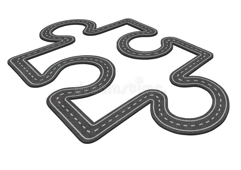 Concept de route de puzzle illustration stock. Illustration du ...
