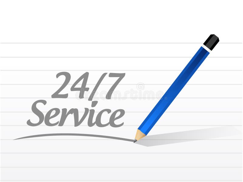 24-7 Concept De Signe De Message De Service Illustration Stock ...