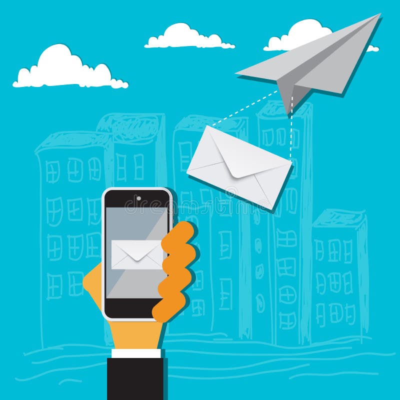 Concept De Transmission De Messages Dans La Conception Plate Pour Le ...