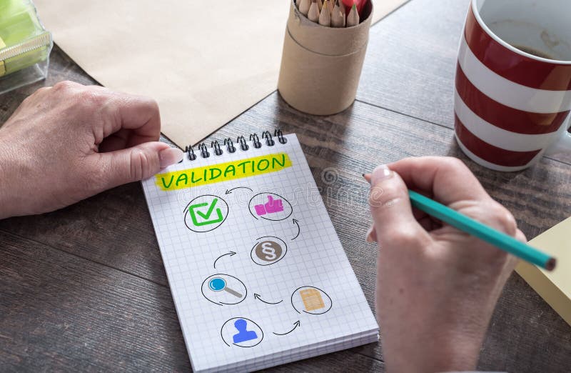 Concept De Validation Sur Un Bloc-notes Image stock - Image du voix ...