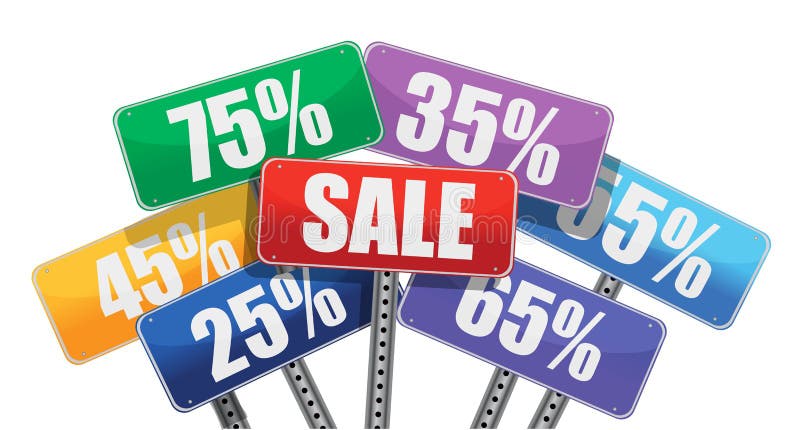 Concept De Vente Et De Remise. Signes De Couleur Illustration Stock ...