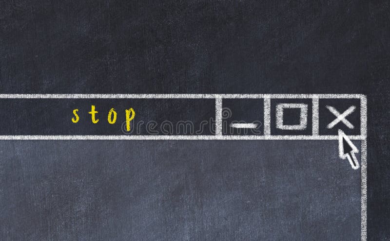 Concept of Dealing with Problem. Chalk Drawing of Closing Program ...