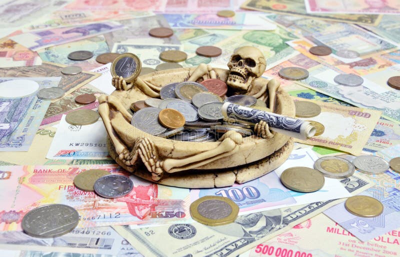 Concept of death and money stock image. Image of ashtray - 20581871