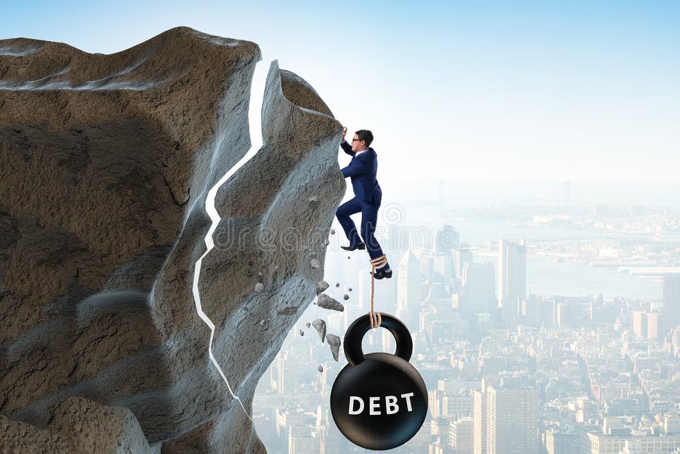 Concept of Debt and Load with Businessman Stock Photo - Image of heavy ...