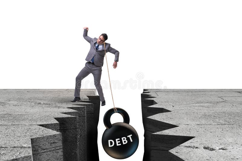 Concept of Debt and Load with Businessman Stock Image - Image of abyss ...