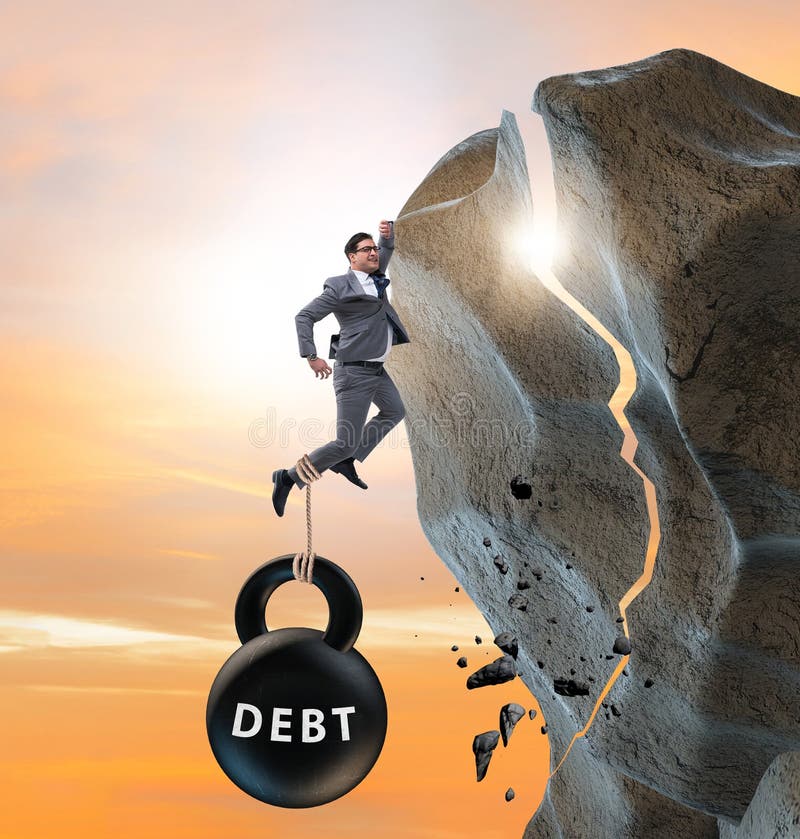 Concept of Debt and Load with Businessman Stock Image - Image of debt ...