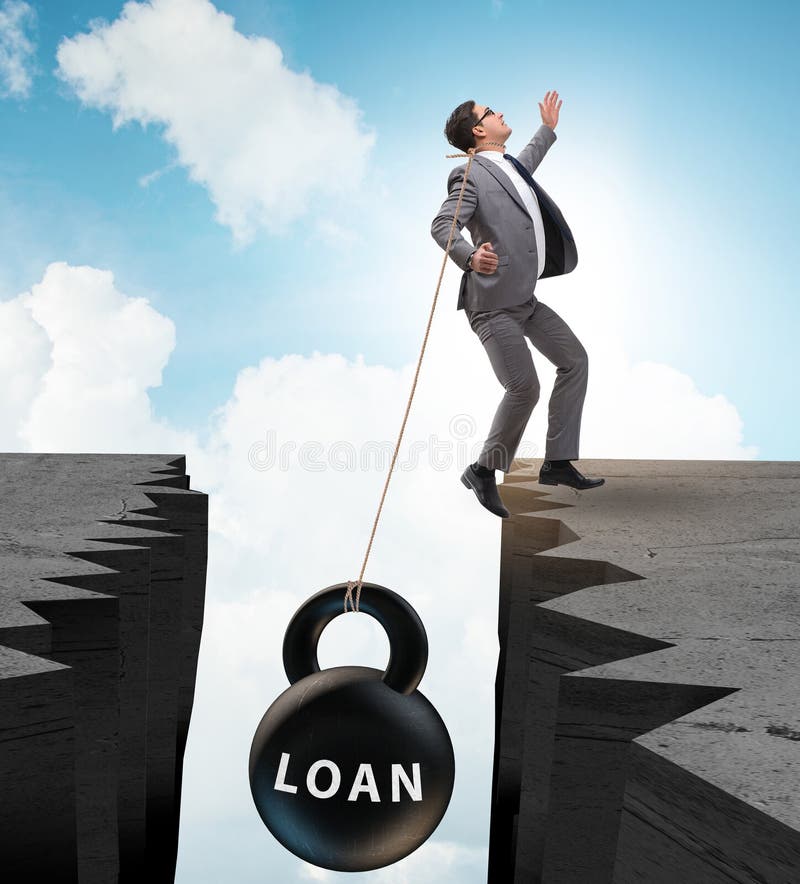 Concept of Debt and Load with Businessman Stock Image - Image of ...