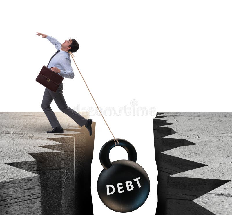 Concept of Debt and Load with Businessman Stock Photo - Image of ...