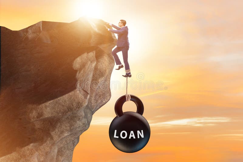 Concept of Debt and Load with Businessman Stock Photo - Image of ...