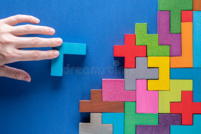 Concept of Decision Making Process. Logical Tasks. Hand Holding Wooden ...