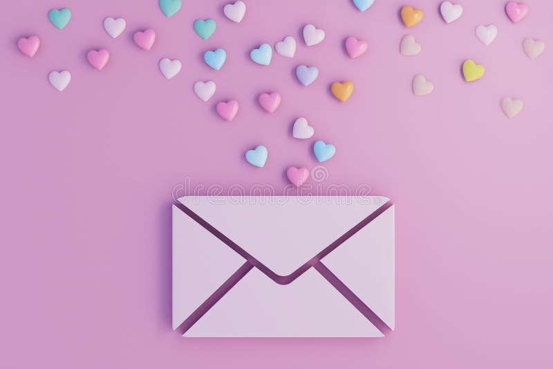 The Concept of a Declaration of Love. an Envelope from Which Multi ...