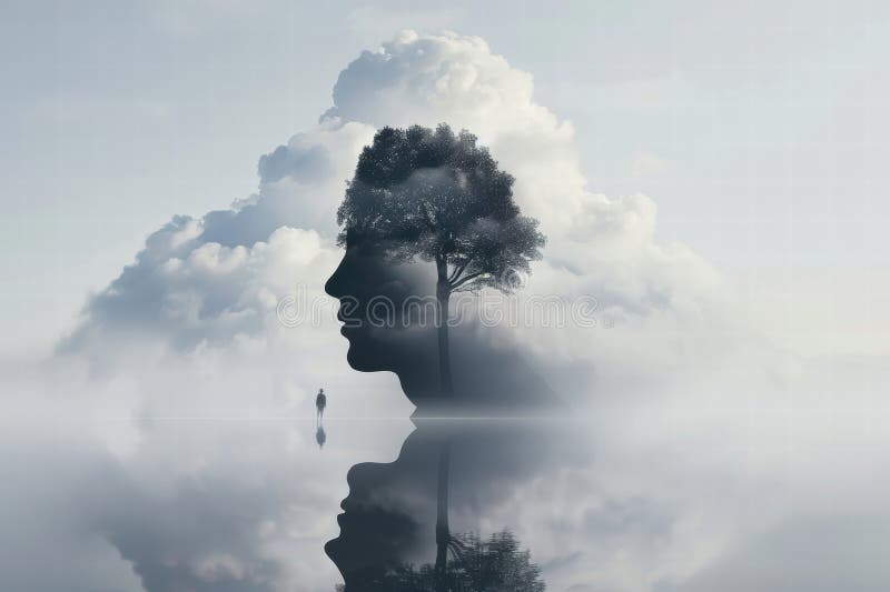 Concept of Deep Thinking and Cognitive Process Visualization Stock ...