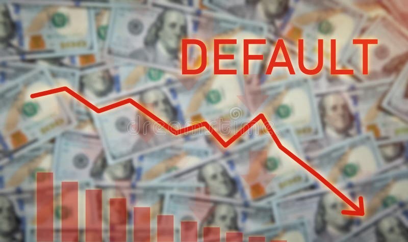 Concept of Default. Down Arrows and Graph Stock Image - Image of ...