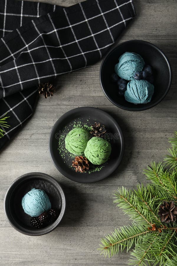 Concept of Delicious Food, Ice Cream, Top View Stock Image - Image of ...