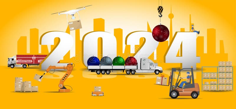 The Concept of Delivering New Year S Cargo in the New Year 2024 ...