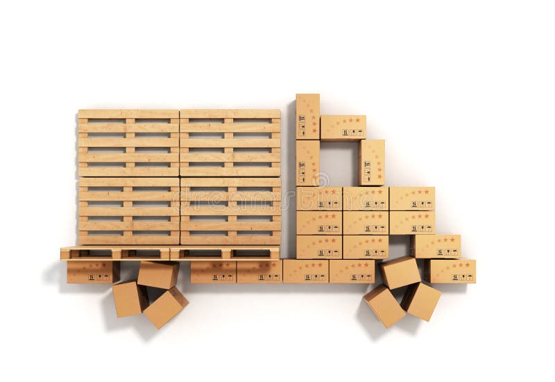 The Concept of Delivery, Boxes and Pallets Stock Image - Image of ...