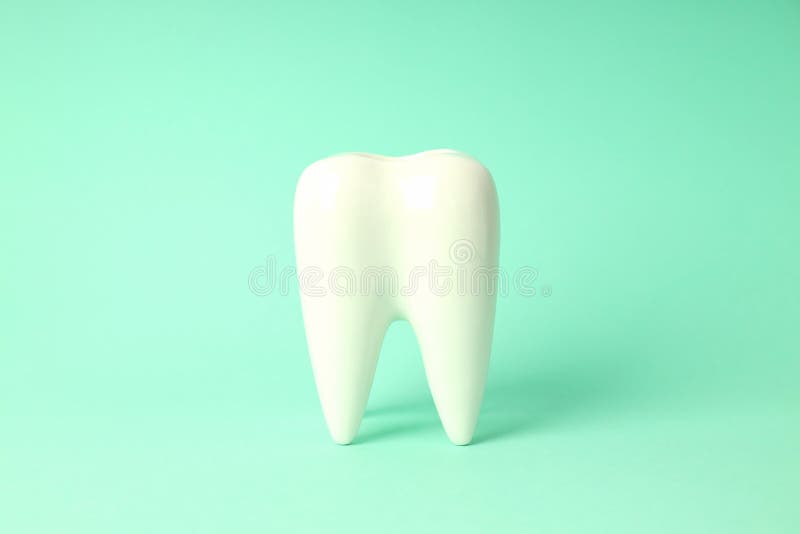 Concept of Dental Care, Tooth on Mint Background Stock Image - Image of ...