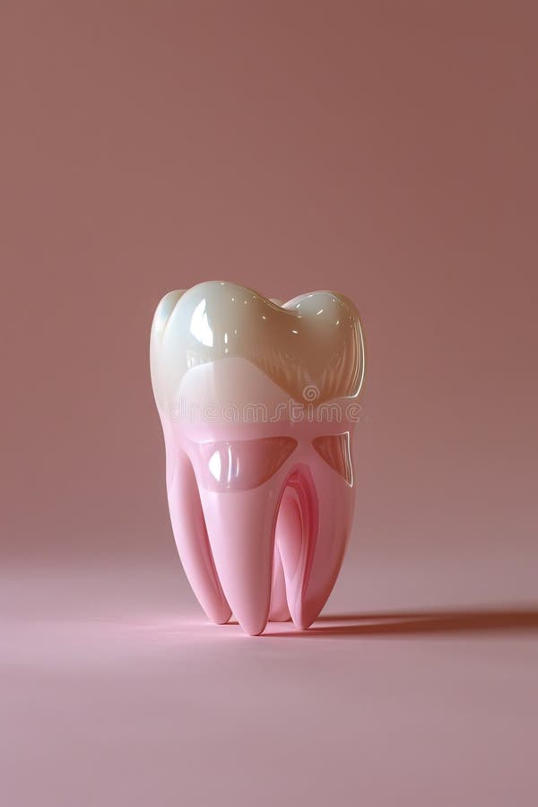 Concept of Dentistry Snow White Healthy Tooth on Solid Background ...