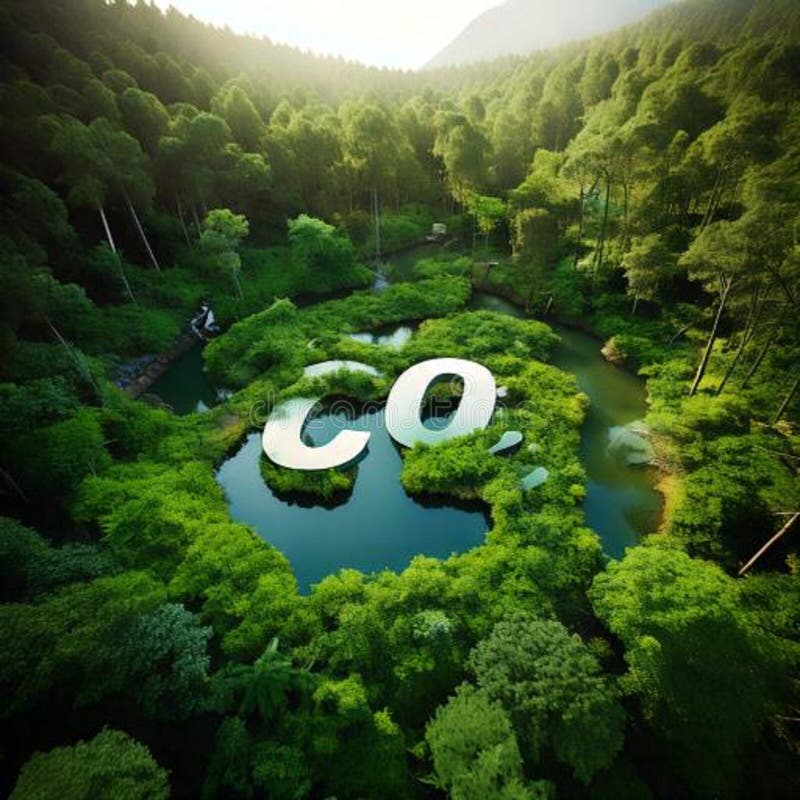 Concept Depicting Carbon Dioxide Emissions and Impact on Nature through ...