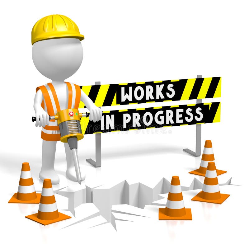 Concept Des Travaux En Cours 3D Illustration Stock - Illustration du ...