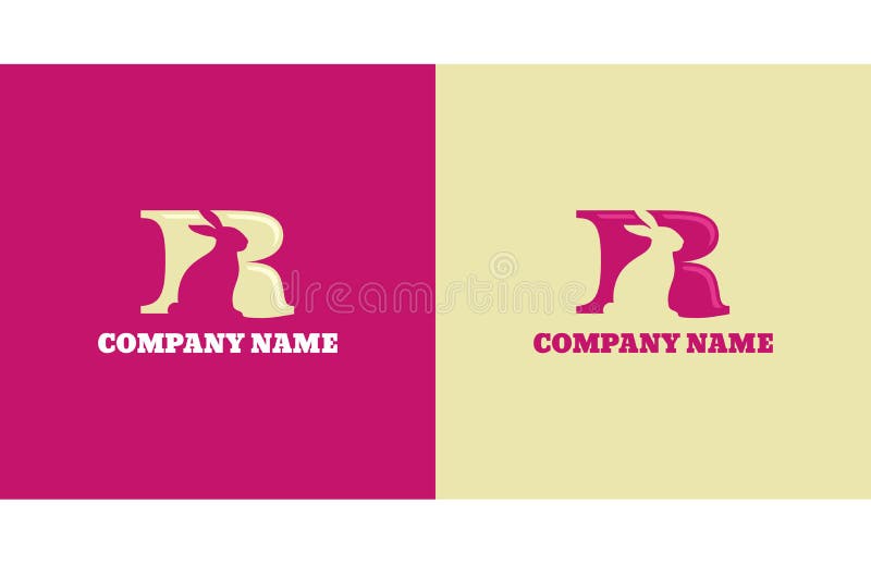 Rabbit Letter R Logo Template Stock Vector - Illustration of banner ...