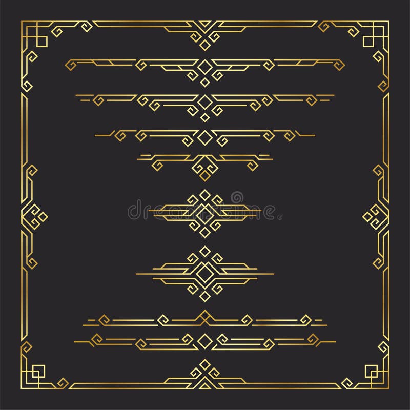 Ornament Golden Frame Elements Stock Vector - Illustration of hymeneal ...