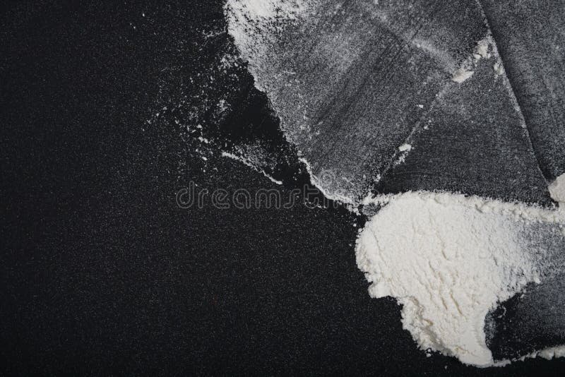 Concept for Design Layout with Black Background and Flour Stock Photo ...