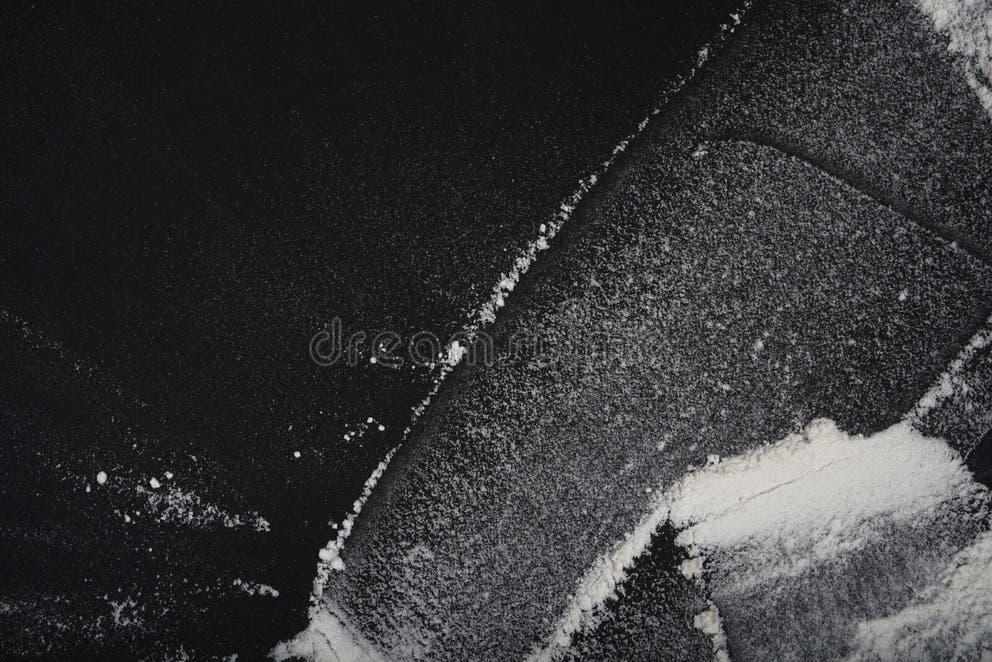 Concept for Design Layout with Black Background and Flour Stock Photo ...