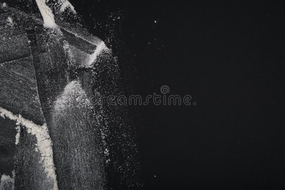 Concept for Design Layout with Black Background and Flour Stock Image ...