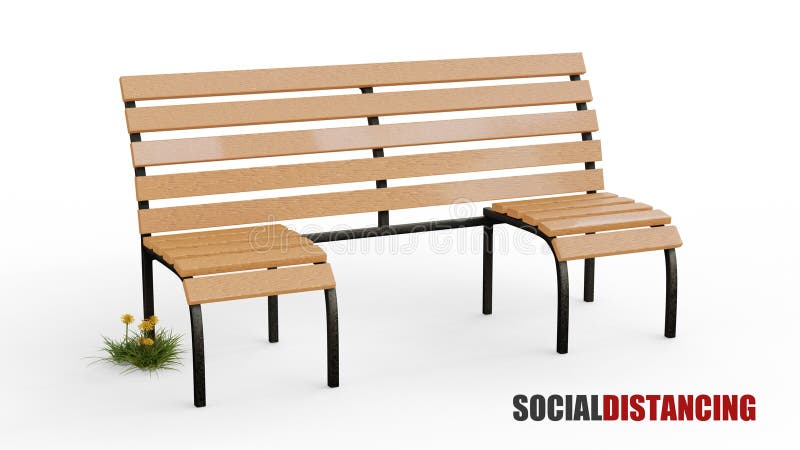 Concept, Design of Social Distancing Bench Stock Illustration ...