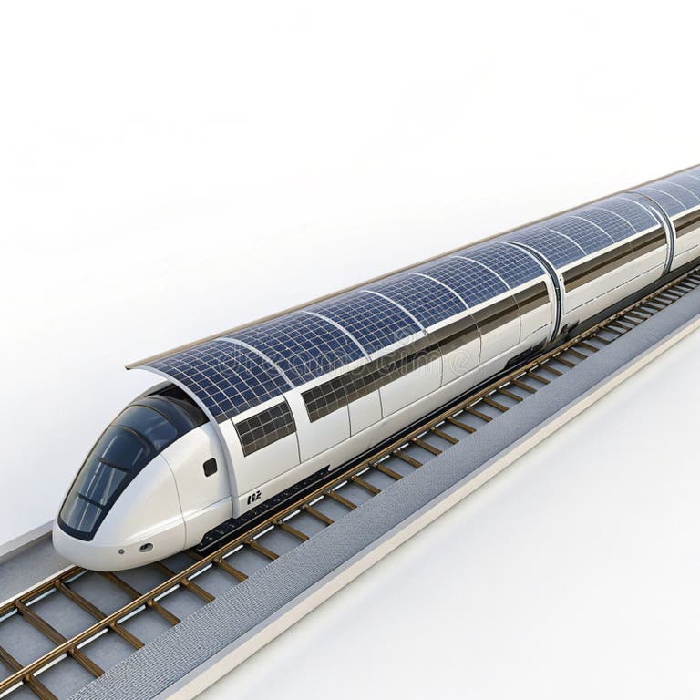 Concept Design of a Solar-powered Hyperloop Train Stock Illustration ...